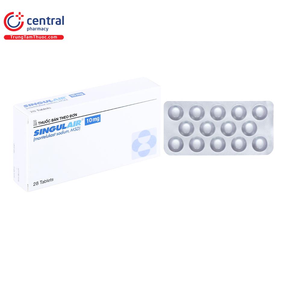 Viên nén bao phim Singulair 10mg dự phòng và điều trị hen mạn tính