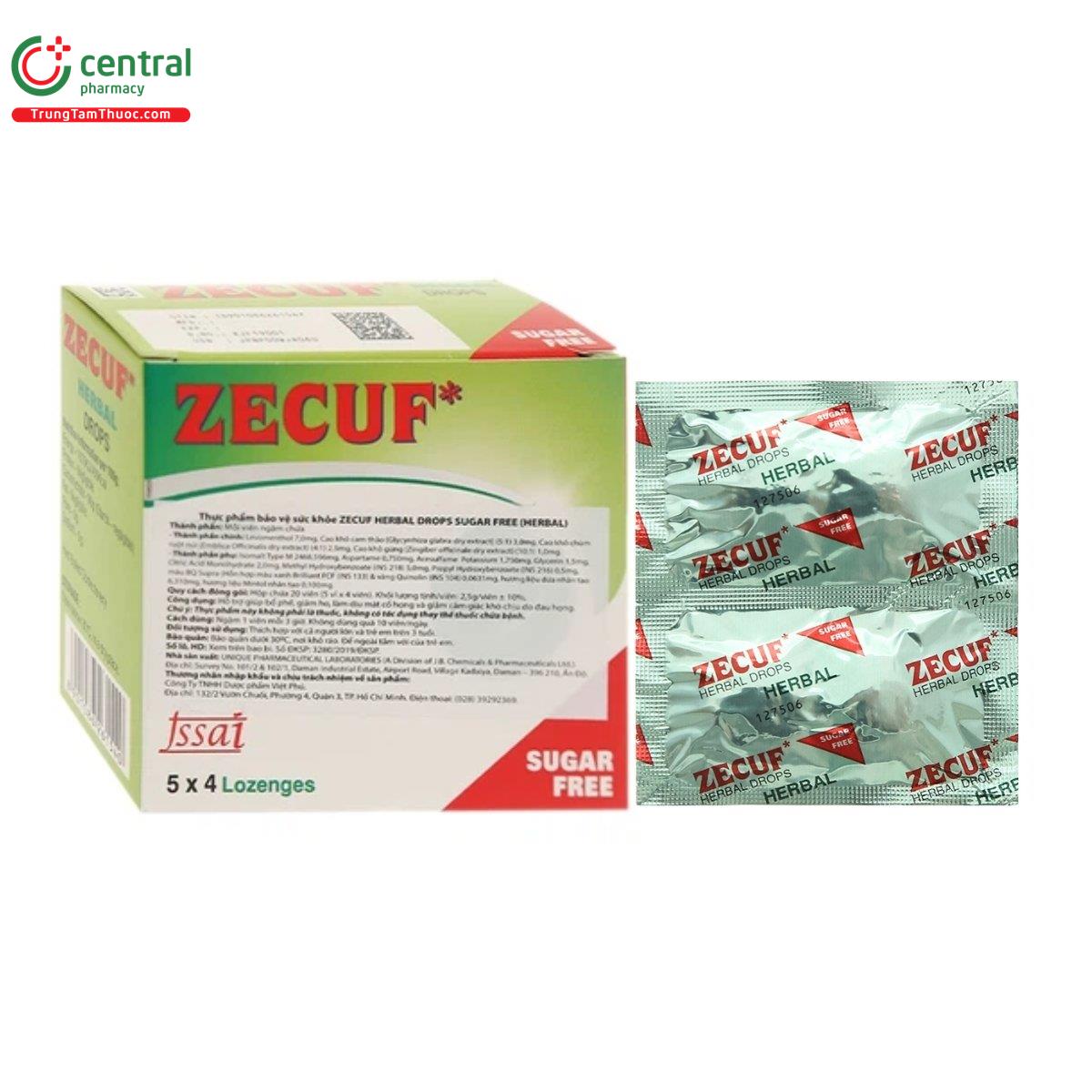 Viên ngậm Zecuf Herbal Drops Sugar Free là thuốc gì, có dùng được cho ...