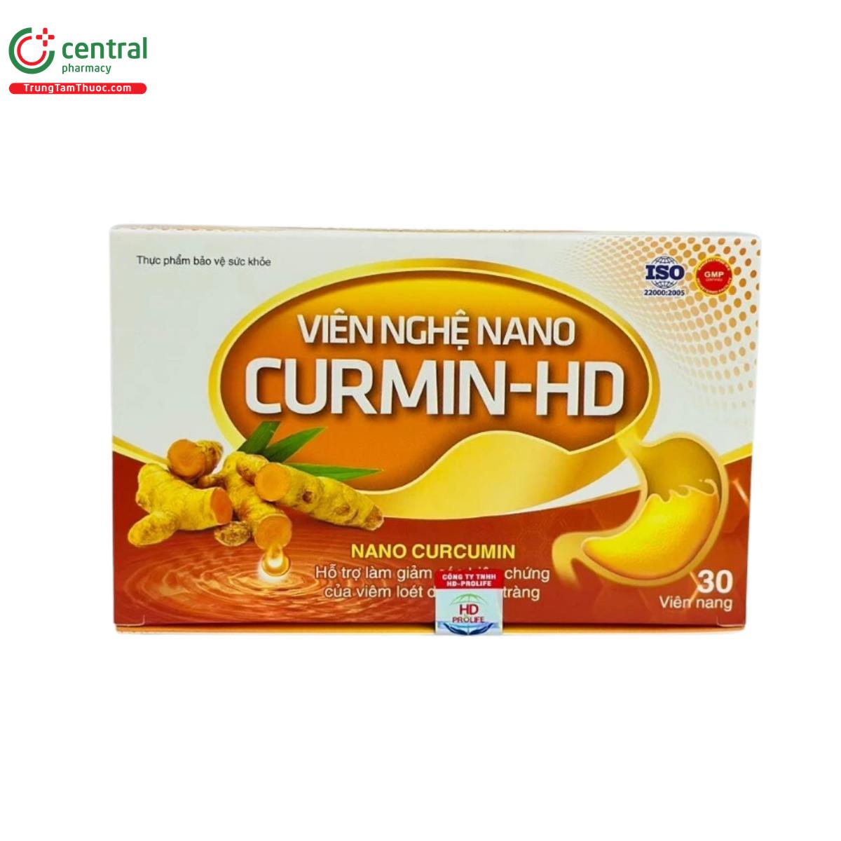 Viên nghệ Nano Curmin - HD hỗ trợ giảm viêm loét dạ dày tá tràng