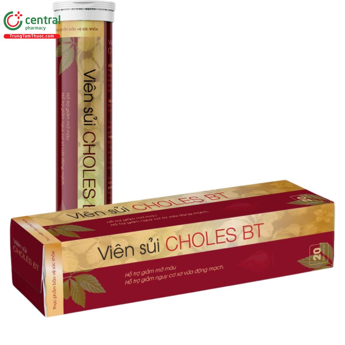 Viên Sủi Choles BT - Giúp hạ mỡ máu, tăng cường sức khỏe tim mạch
