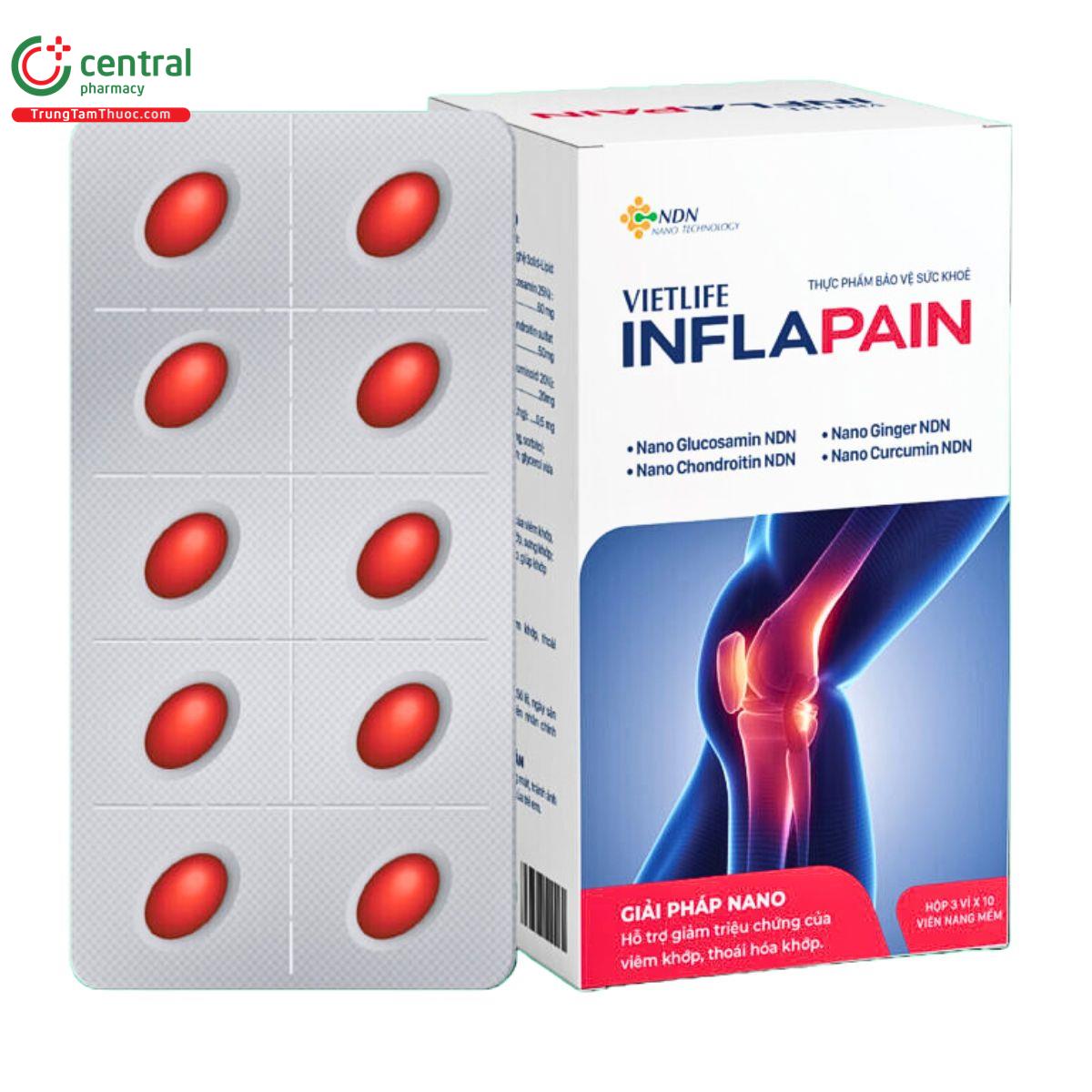Thuốc Vietlife Inflapain (viên nang mềm) giảm viêm khớp và thoái hoá khớp