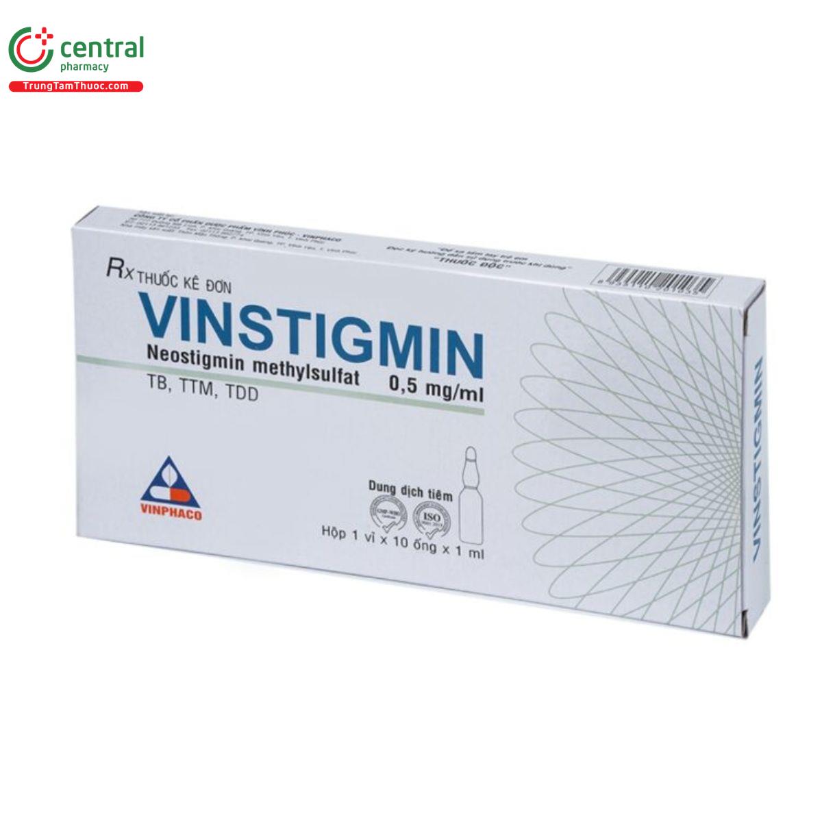 Thuốc Vinstigmin 0,5mg/ml Vinphaco trị nhược cơ, bí tiểu, liệt ruột