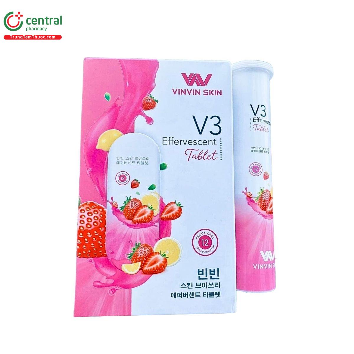 VinVin Skin V3 Effervescent Tablet hỗ trợ chống oxy hóa, làm đẹp da