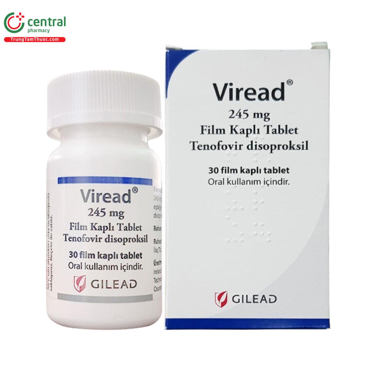 Thuốc Viread 245mg Gilead điều trị viêm gan B, bệnh nhân nhiễm HIV-1
