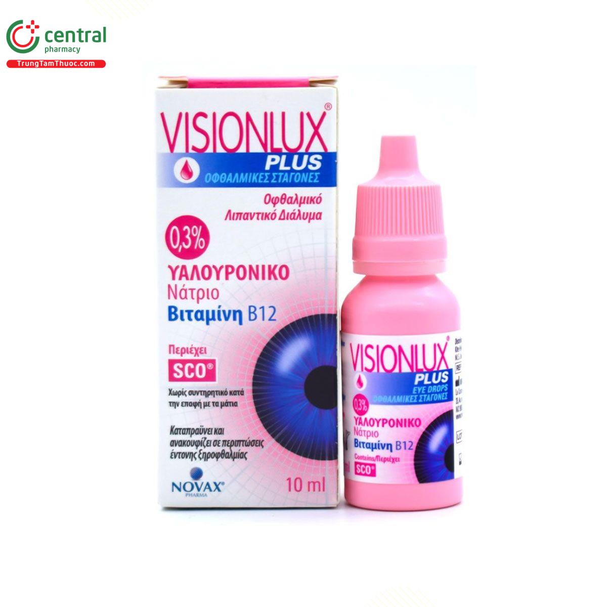 Thuốc nhỏ mắt Visionlux Plus Novax - Dưỡng ẩm, bôi trơn nhãn cầu