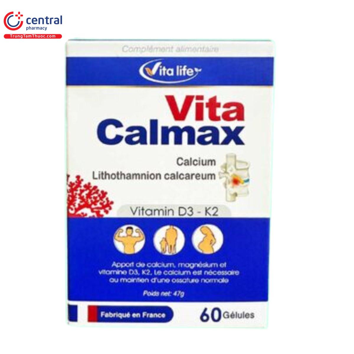 Thuốc Vita Calmax bổ sung dưỡng chất như canxi, magie,.. cho cơ thể