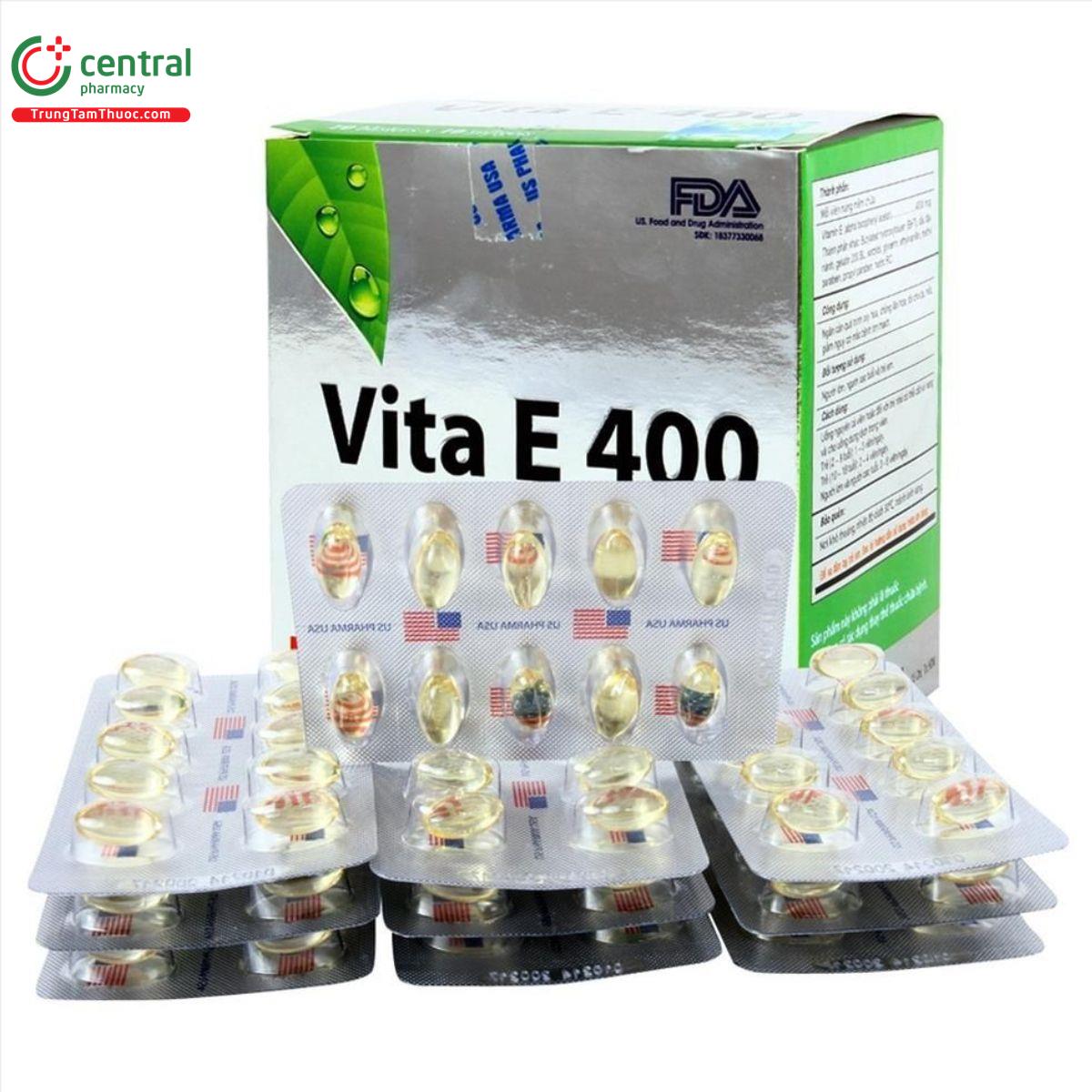 Thuốc Vita E 400 US Pharma USA - Giúp làm đẹp da, chống lão hóa da