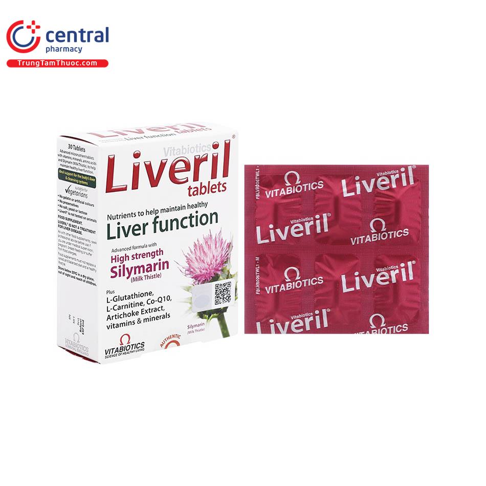 Vitabiotics Liveril Tablets hỗ trợ tăng cường chức năng gan