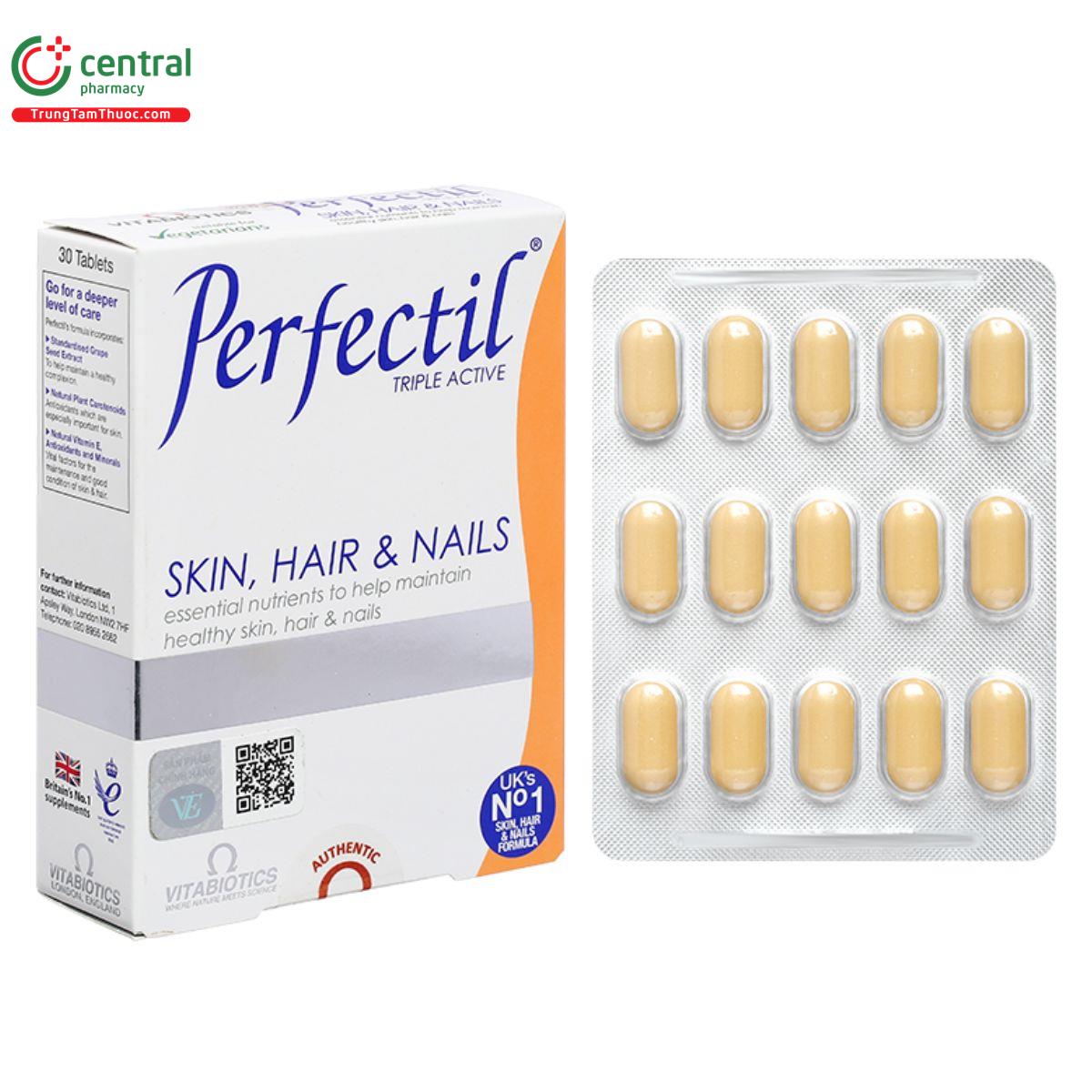Thuốc Vitabiotics Perfectil Skin Hair and Nails - Đẹp da, móng, tóc