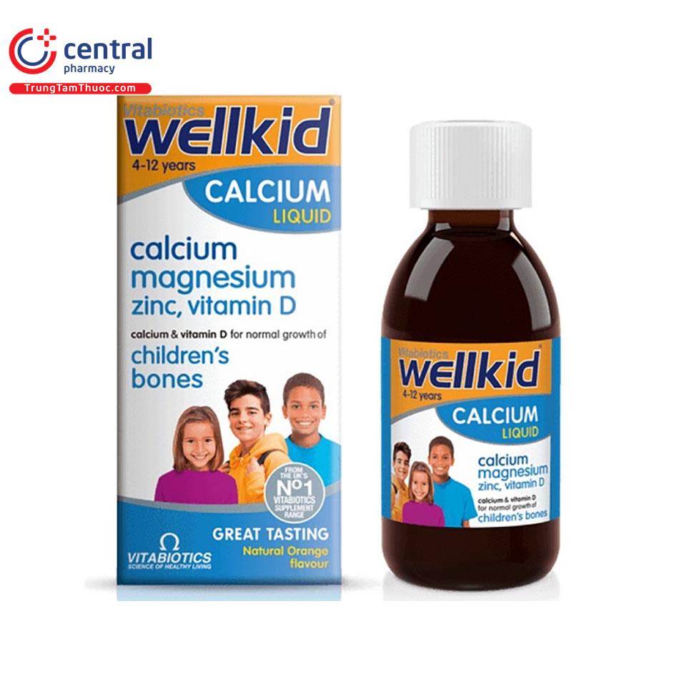 Thuốc Vitabiotics wellkid Calcium Liquid tăng chiều cao, xương chắc khoẻ