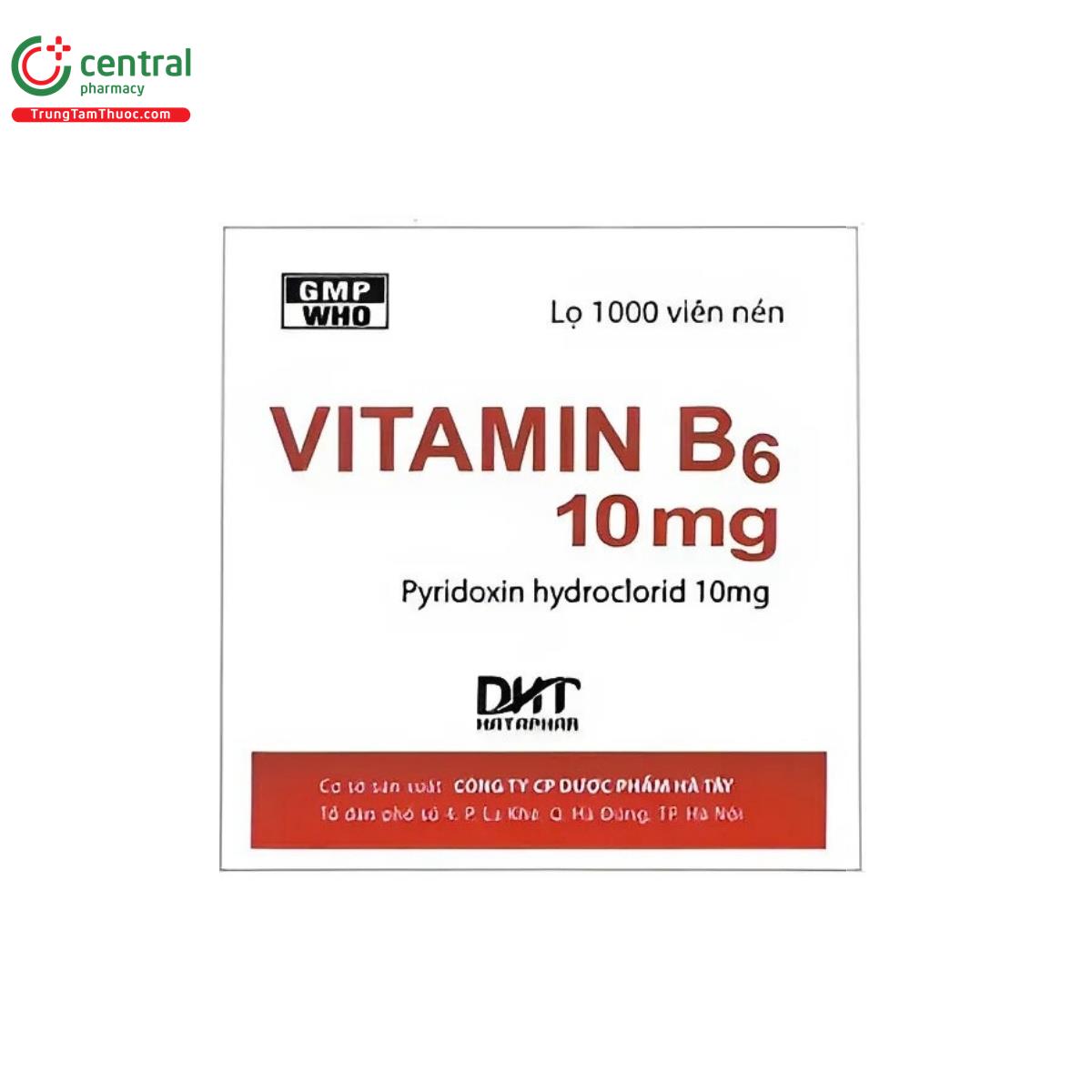 Thuốc Vitamin B6 10mg Hataphar phòng, điều trị thiếu hụt vitamin B6