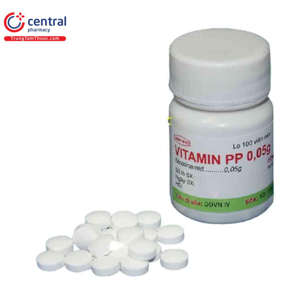 Thuốc Vitamin PP 0,05g Armephaco (lọ 100 viên) cung cấp Vitamin PP