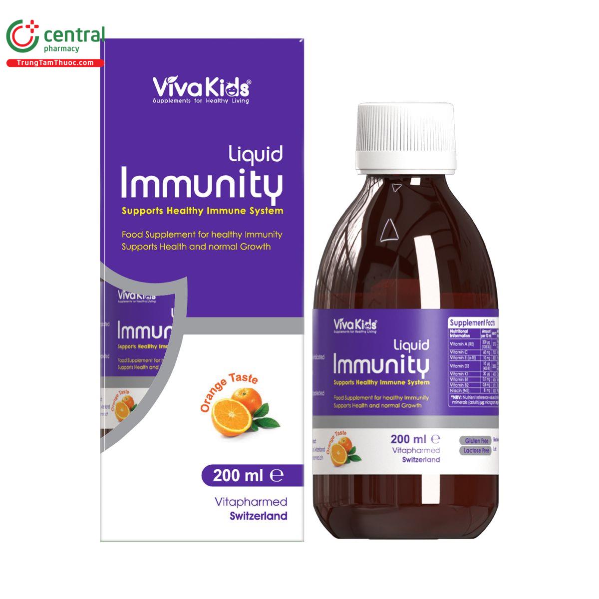 Thuốc Vivakids Immunity Liquid giúp tăng cường sức đề kháng trẻ em