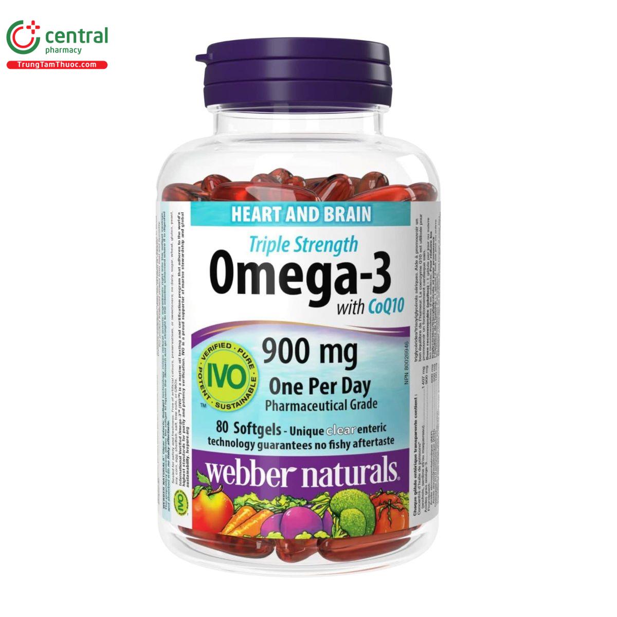 Thuốc Webber Naturals Triple Strength Omega-3 with CoQ1 hỗ trợ não bộ