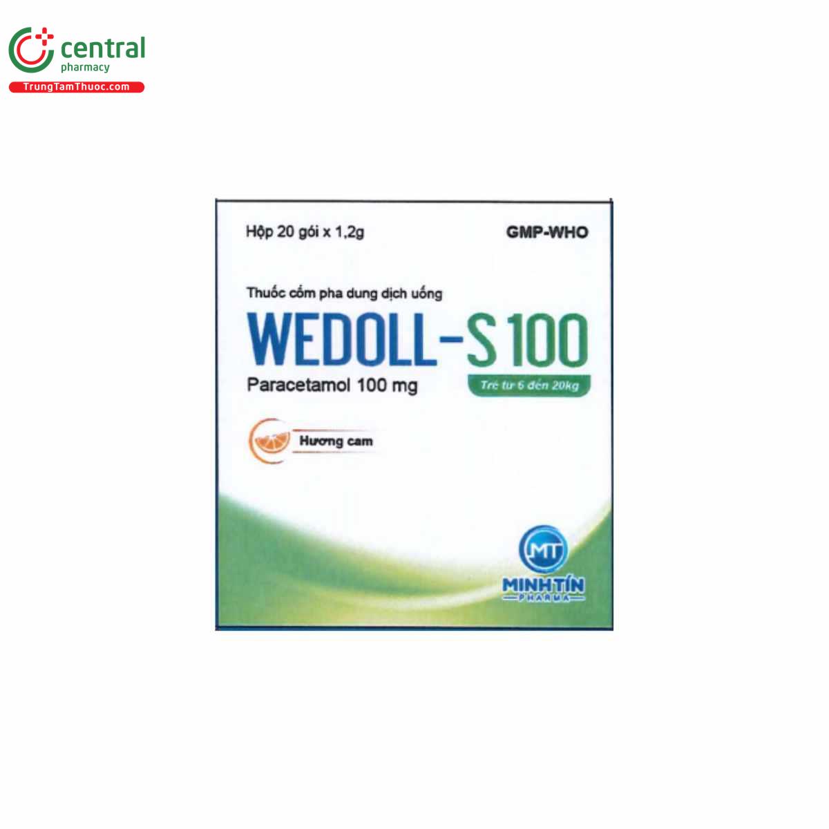 Thuốc Wedoll - S 100 giảm đau hạ sốt cho trẻ nhỏ từ 3 tháng tuổi
