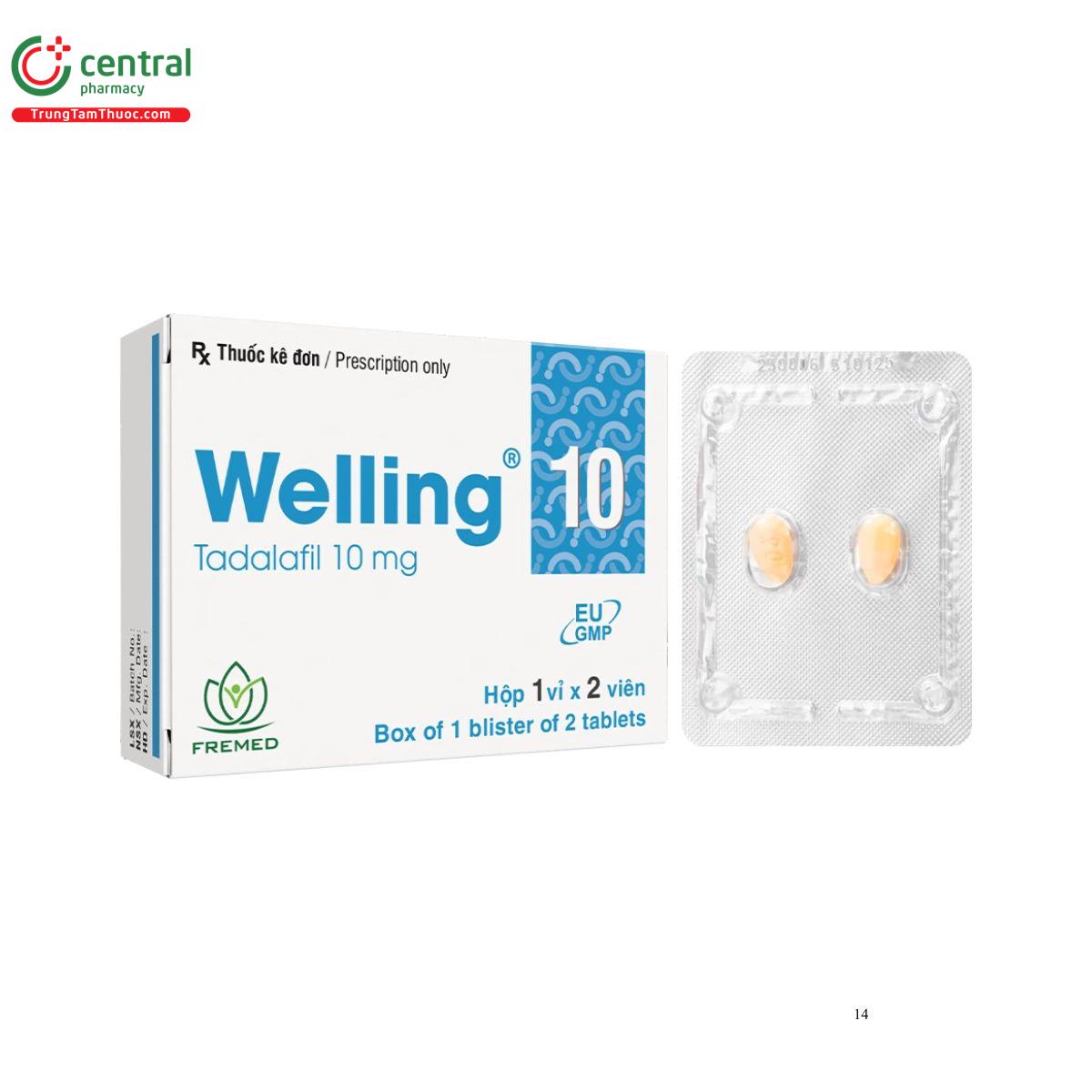 Thuốc Welling 10 điều trị rối loạn cương dương cho nam giới trưởng thành