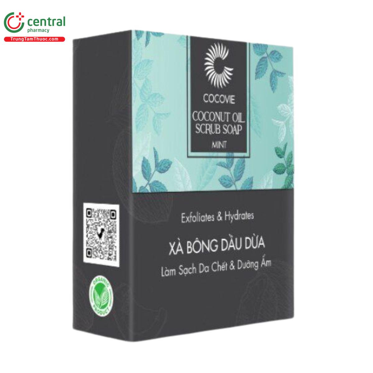 Xà bông dầu dừa bạc hà Cocovie làm sạch, dưỡng ẩm da mềm mịn