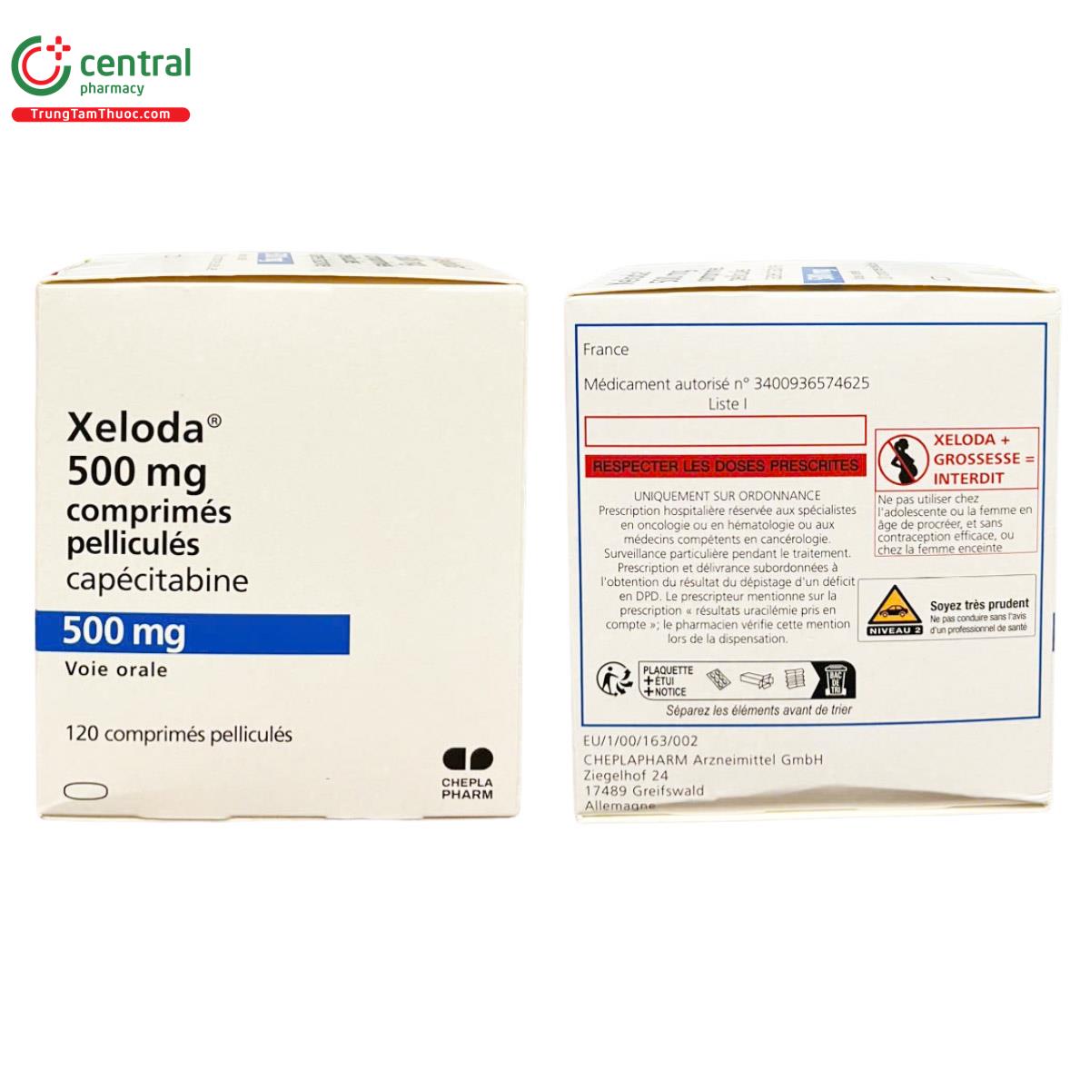 Thuốc Xeloda 500mg - Thuốc điều trị ung thư vú hiệu quả
