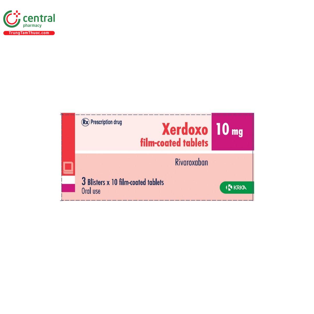 Xerdoxo 10mg - Thuốc phòng ngừa thuyên tắc huyết khối tĩnh mạch