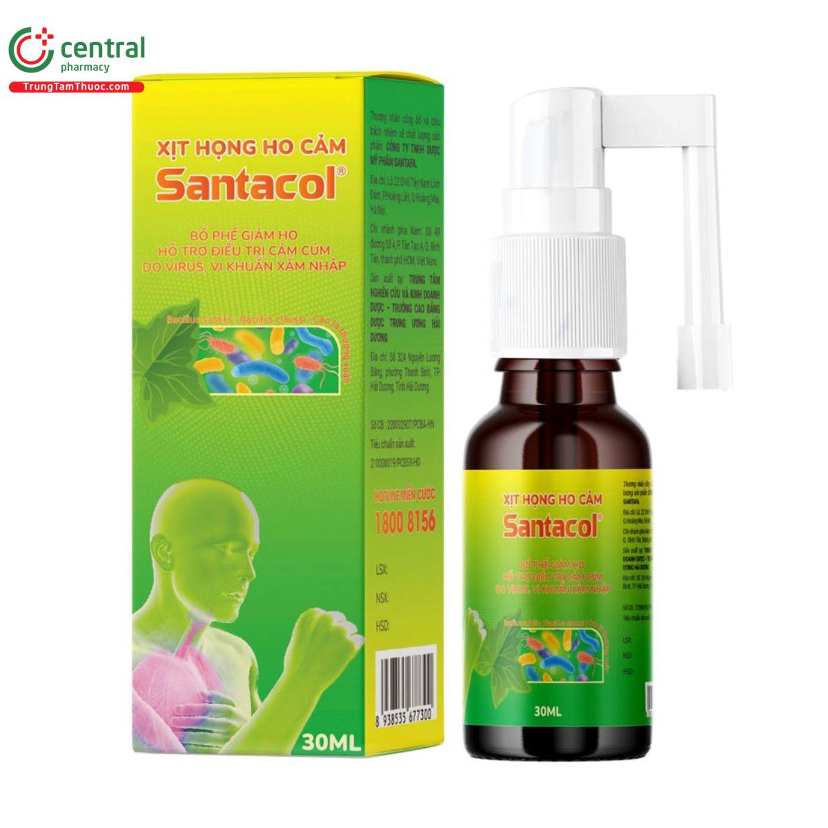 Thuốc Xịt Họng Ho Cảm Santacol - Bổ phế, giảm ho, hỗ trợ trị cảm cúm