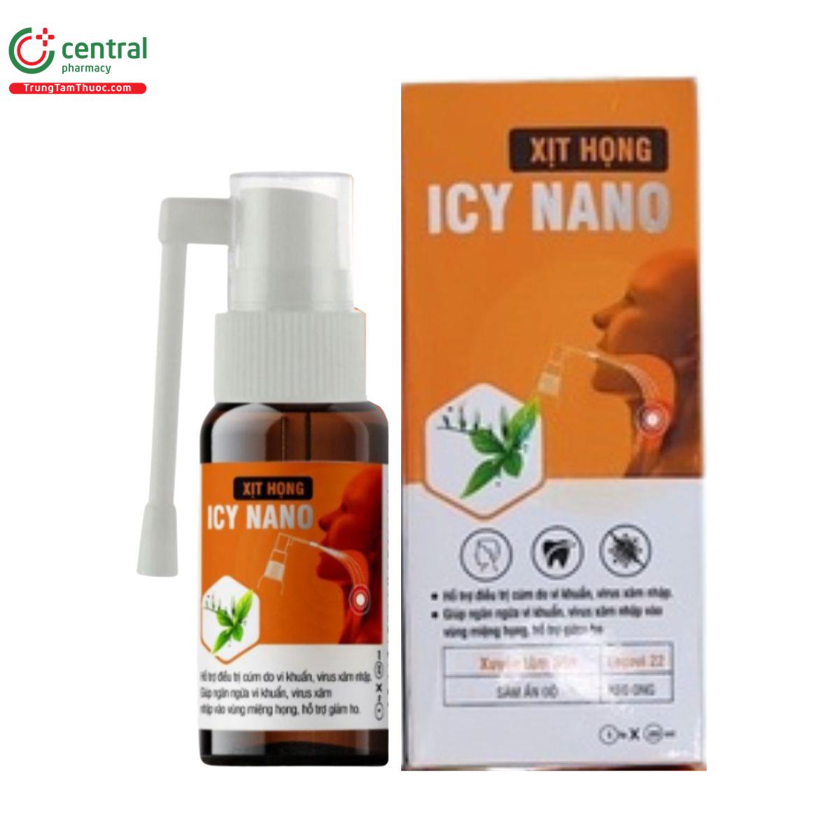 Xịt họng Icy Nano 20ml - Giảm ngứa rát cổ họng, giảm ho do viêm họng