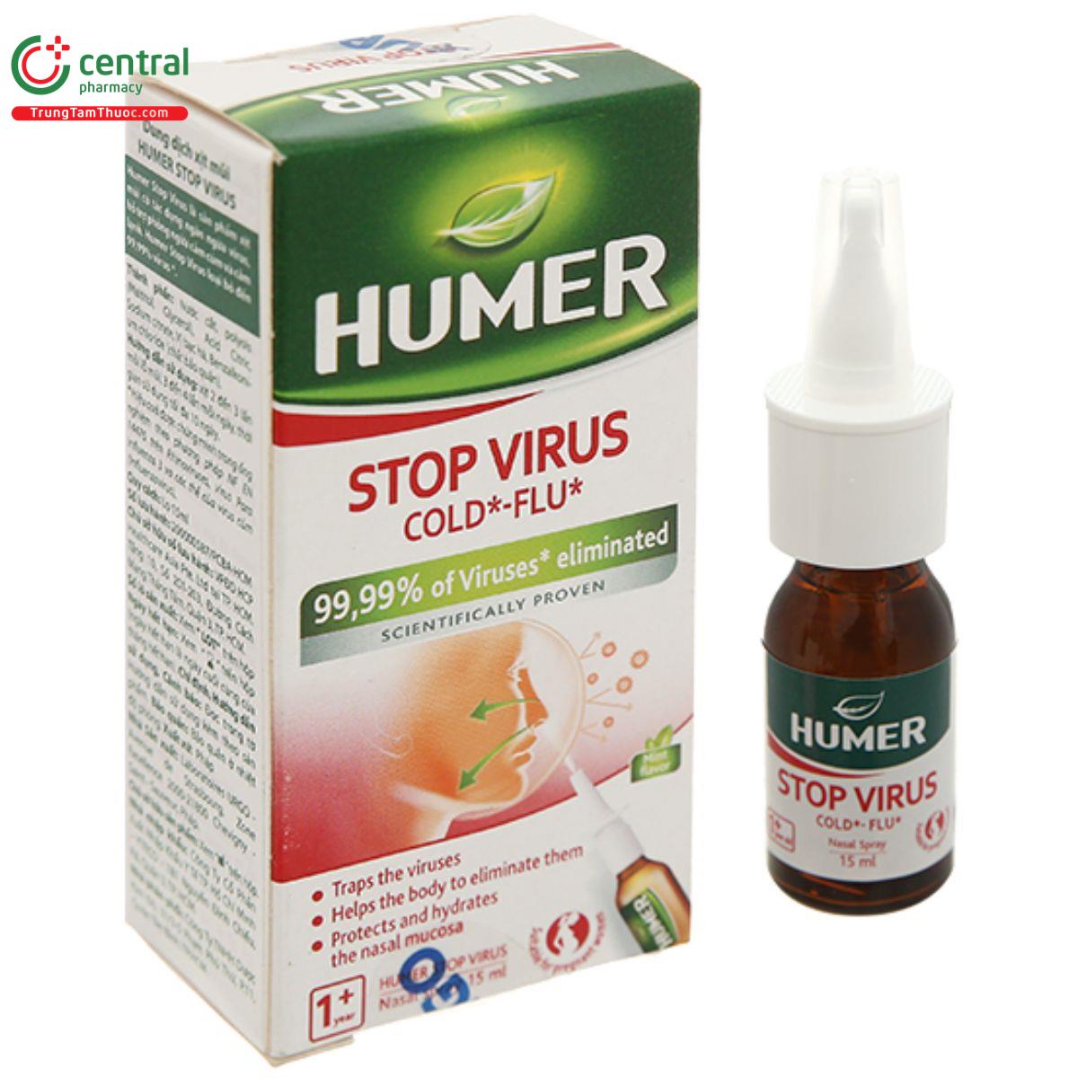 Xịt mũi Humer Stop Virus Giúp hạn chế sự xâm nhập của virus gây bệnh