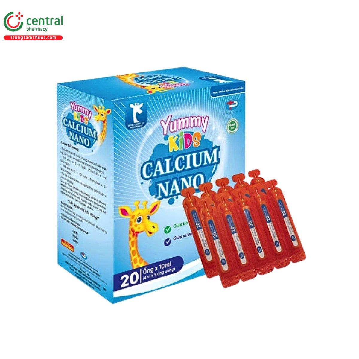 Yummy Kids Calcium Nano hỗ trợ xương và răng chắc khỏe, tăng chiều cao