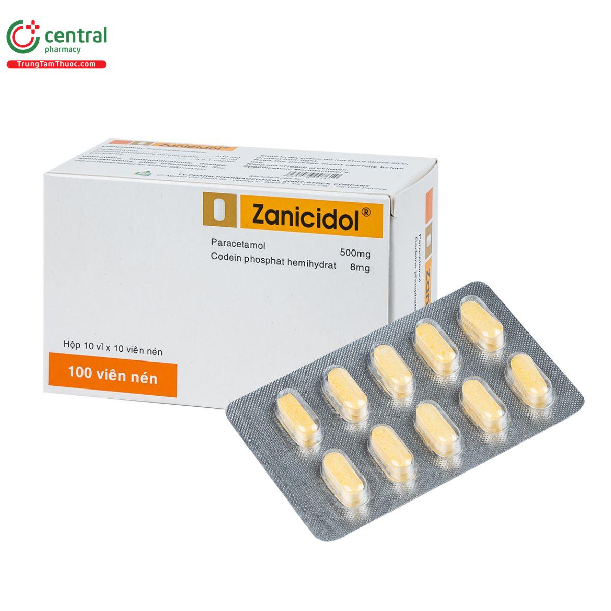 Thuốc Zanicidol 500mg/8mg - Điều trị ngắn hạn các cơn đau cấp tính