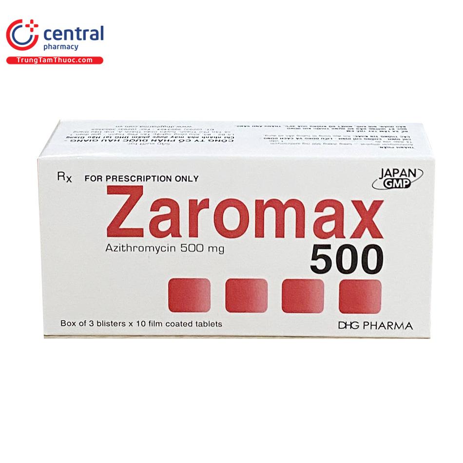 [CHÍNH HÃNG] Thuốc Zaromax 500 - thuốc điều trị nhiễm khuẩn hiệu quả