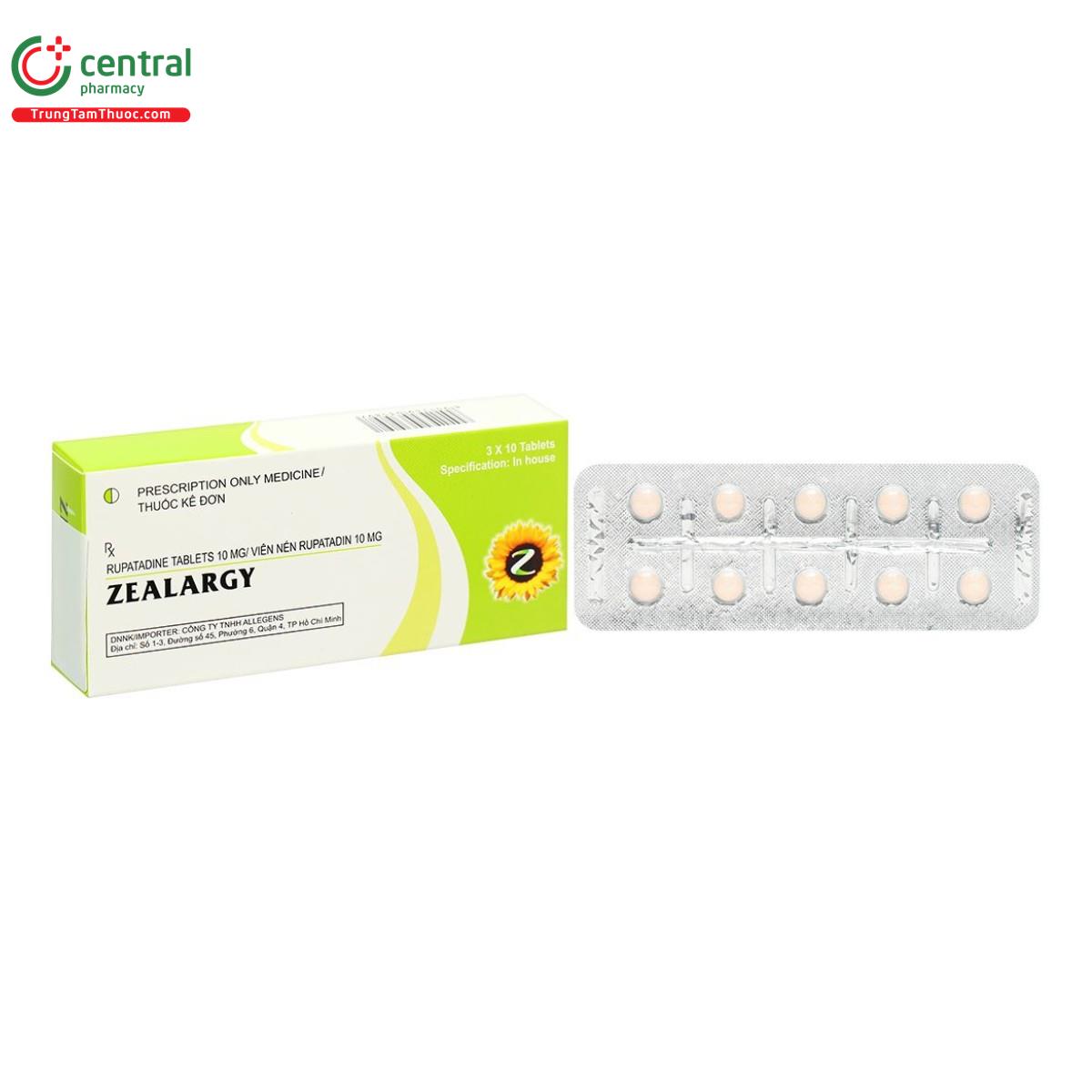 Zealargy 10mg là thuốc gì, có giá bao nhiêu và cách sử dụng hiệu quả