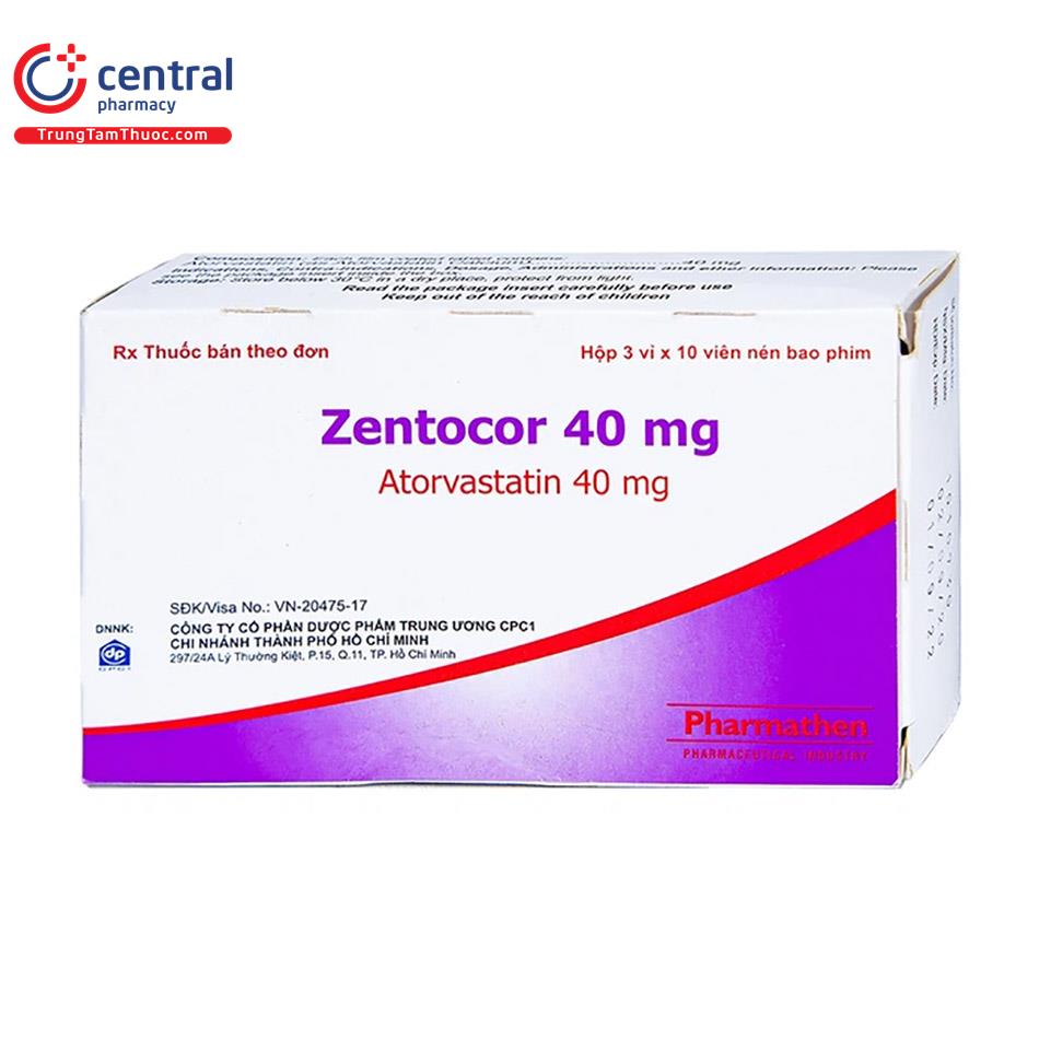 [CHÍNH HÃNG] Thuốc Zentocor 40mg điều trị bệnh mỡ máu cao