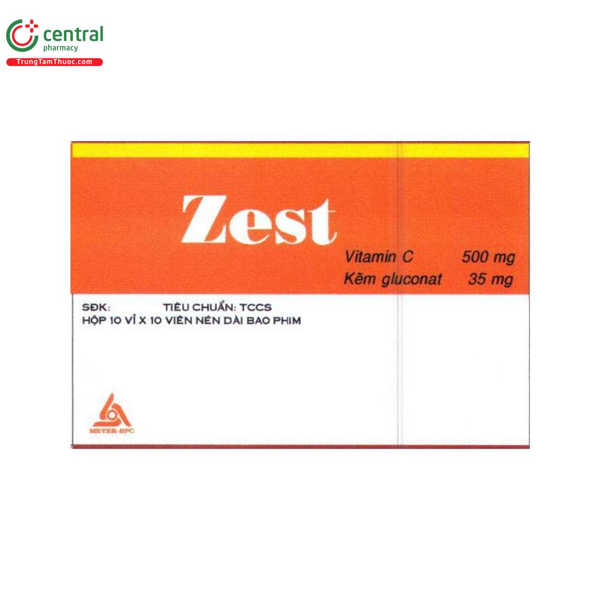 Thuốc Zest - bổ sung vitamin C và kẽm, giúp tăng cường sức đề kháng
