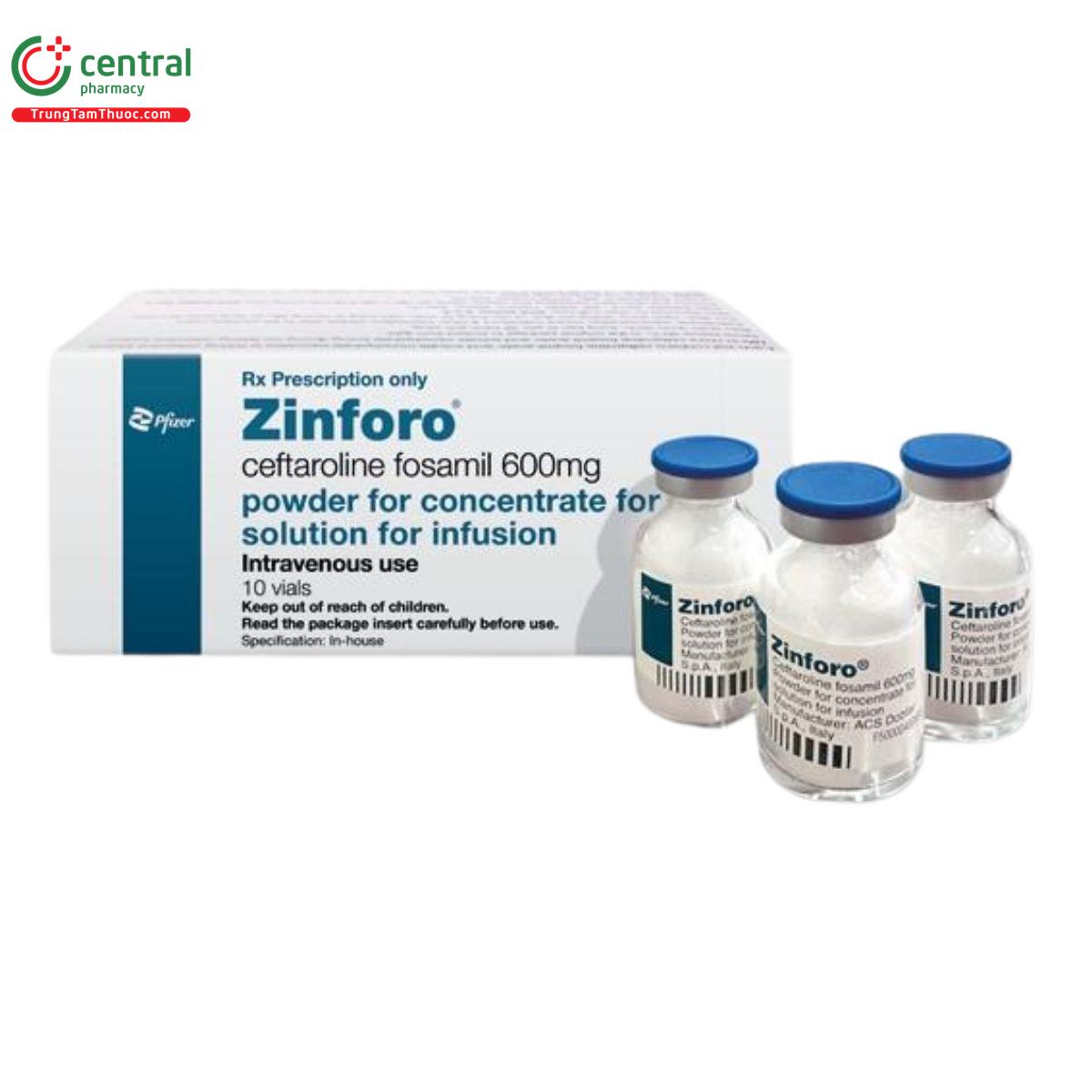 Thuốc Zinforo 600mg điều trị nhiễm khuẩn nặng, có MRSA