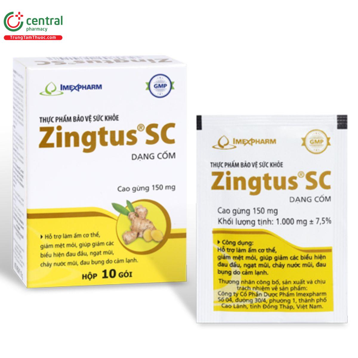Thuốc Zingtus SC - Hỗ trợ làm ấm cơ thể, giảm các triệu chứng cảm lạnh