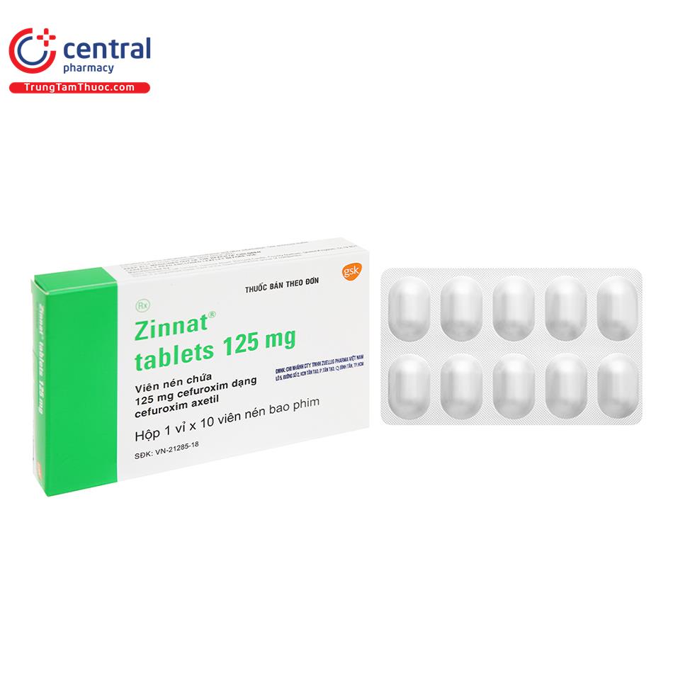 [CHÍNH HÃNG] Thuốc Zinnat tablets 125mg điều trị viêm phế quản