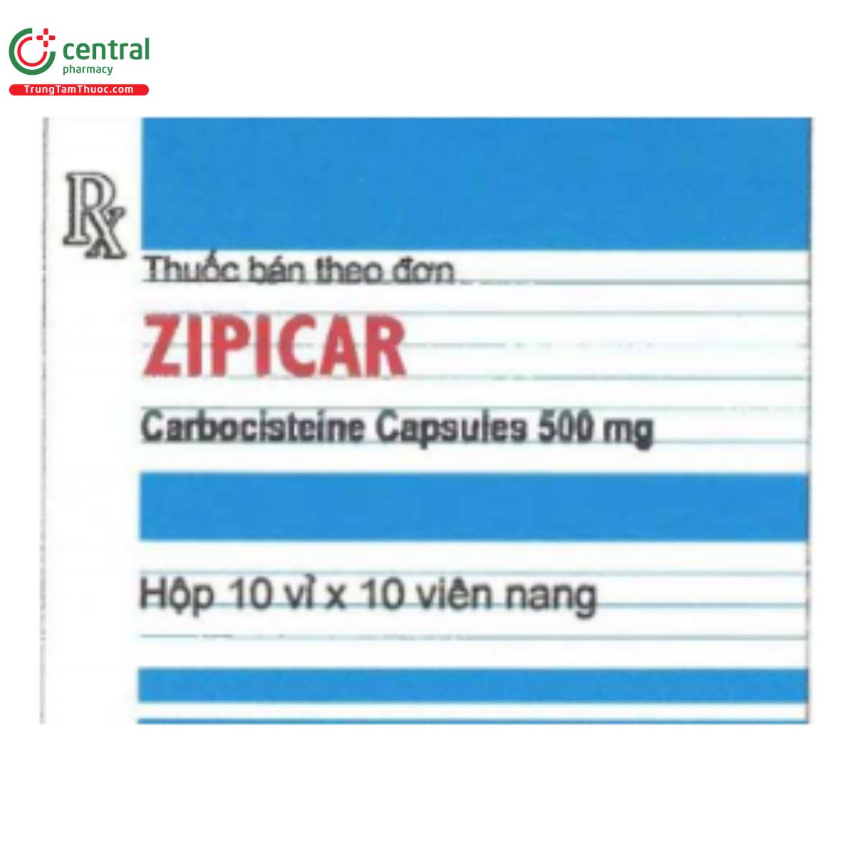 Thuốc Zipicar Điều trị rối loạn hô hấp kết hợp tăng dịch nhầy quá mức