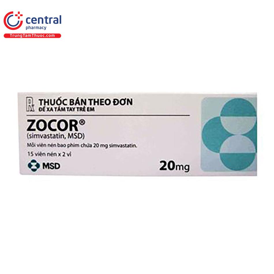 [CHÍNH HÃNG] Thuốc Zocor 20mg có tác dụng giảm Cholesterol máu
