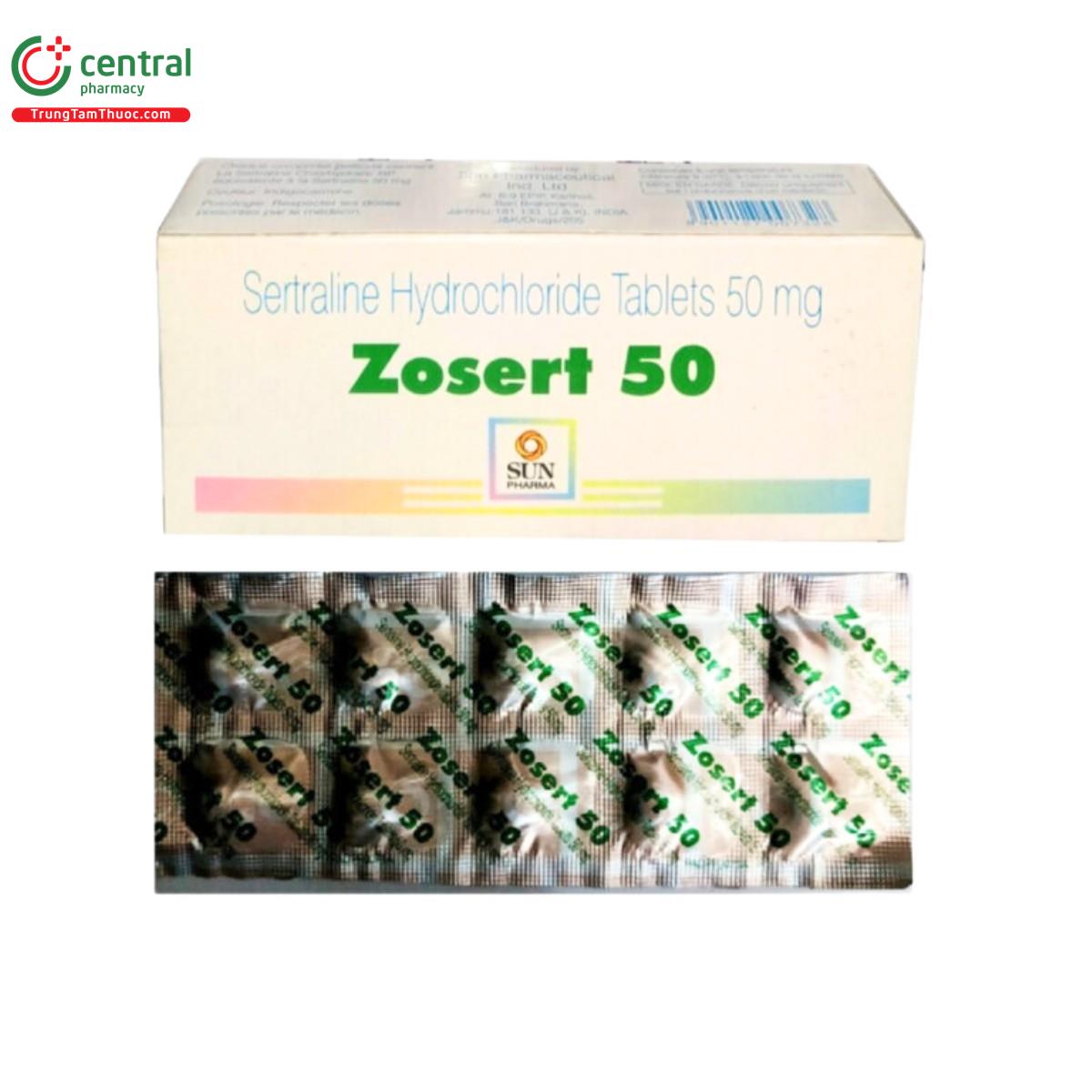 Thuốc Zosert 50 - Điều trị trầm cảm và rối loạn hoảng sợ, lo âu