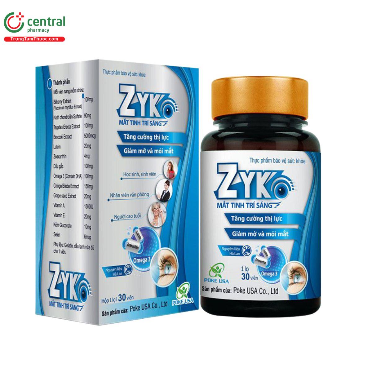 Thuốc bổ mắt Zyko - Tăng cường thị lực, giảm mờ mắt, mỏi mắt