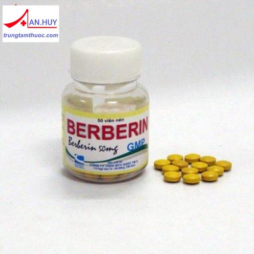 Berberin 5mg hộp 50 viên điều trị tiêu chảy cấp và mạn tính