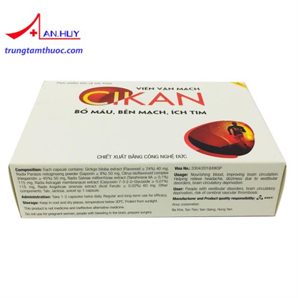 Thuốc Viên vận mạch Cikan là thuốc gì? giá bao nhiêu tiền?